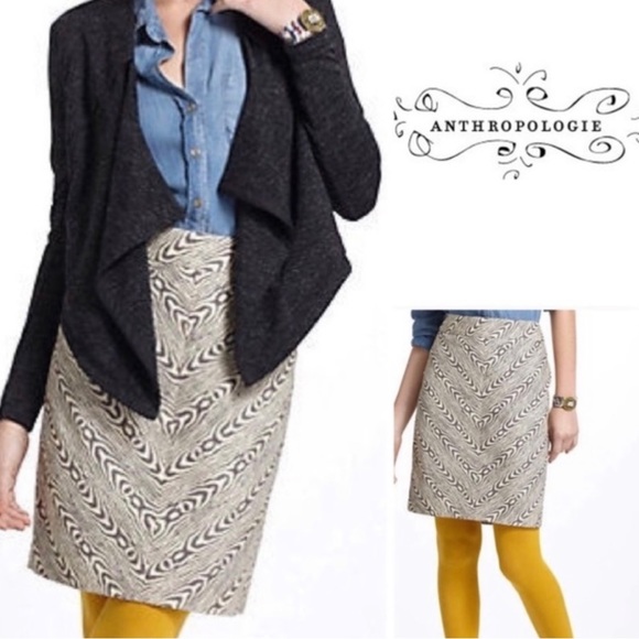 Anthropologie | Skirts | Anthropologie Postage Stamp Pencil Skirt ...
